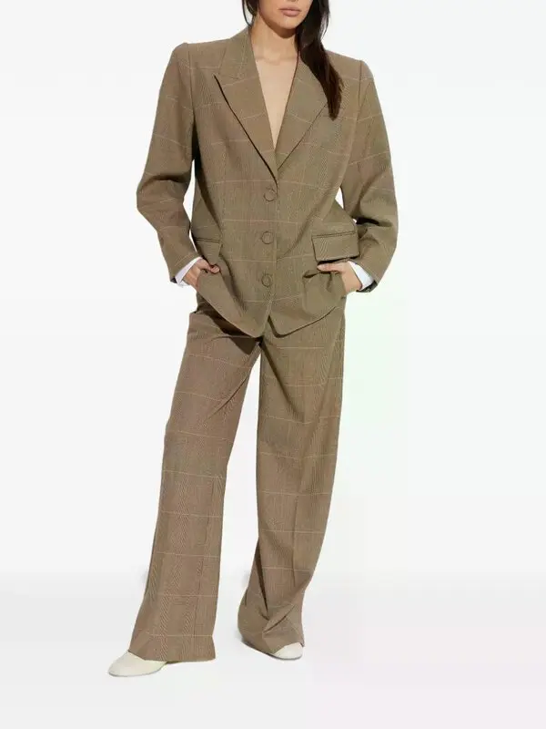 GESTUZ Evaldi Check Pattern Trousers - Neutrals