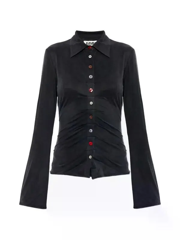 AVAVAV Buttoned Long-sleeve Shirt - Black
