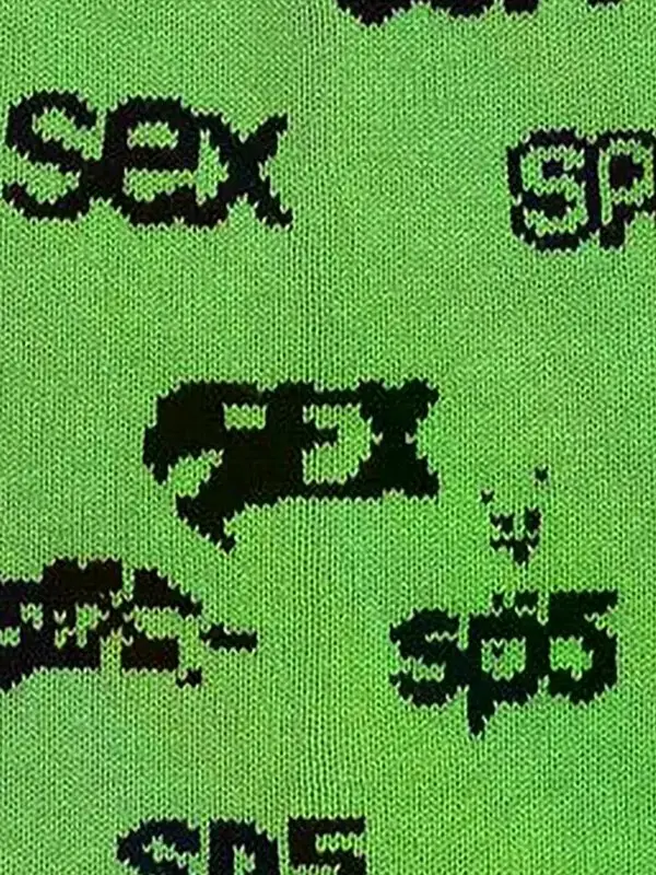 SP5DER Letter-print Beanie - Green