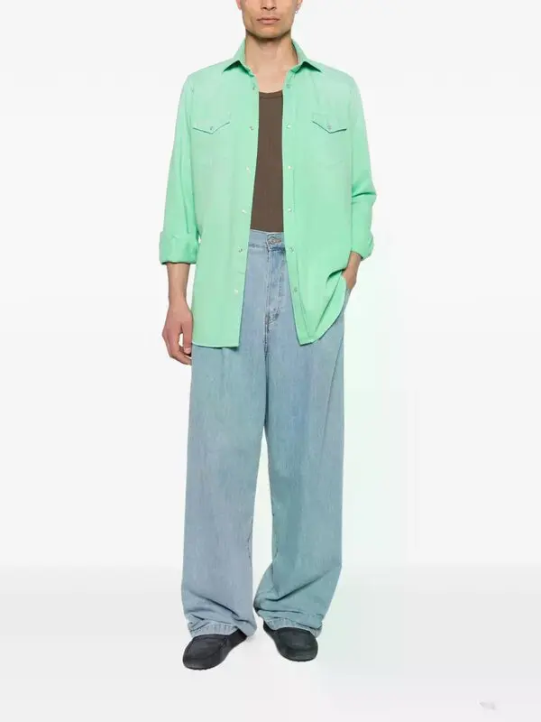 SARTORIO NAPOLI Texas Chest-pocket Shirt - Green