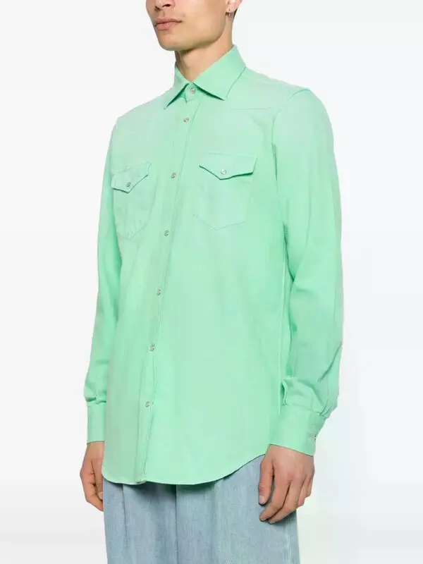SARTORIO NAPOLI Texas Chest-pocket Shirt - Green