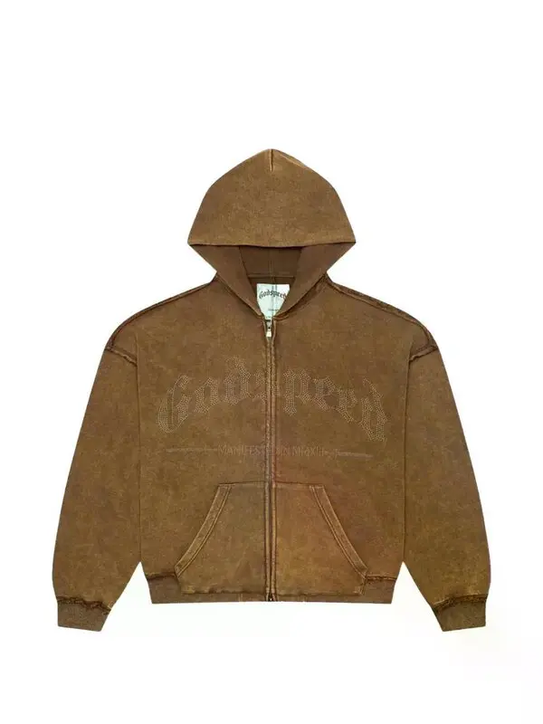 GODSPEED Studded Logo Hoodie - Brown