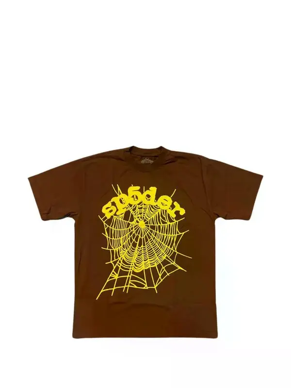 SP5DER Web Crew-neck T-shirt - Brown