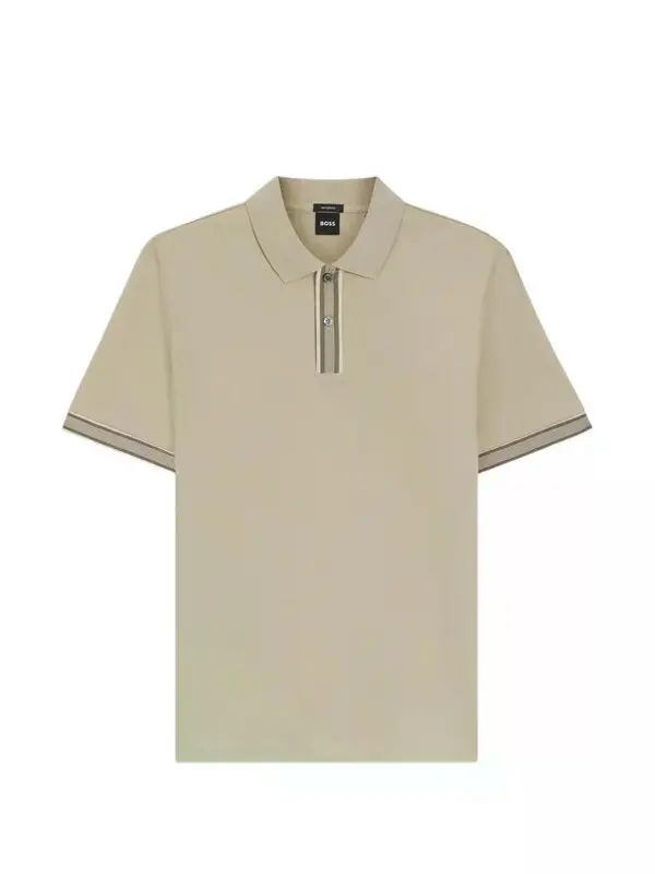 BOSS Striped-detail Cotton Polo Shirt
