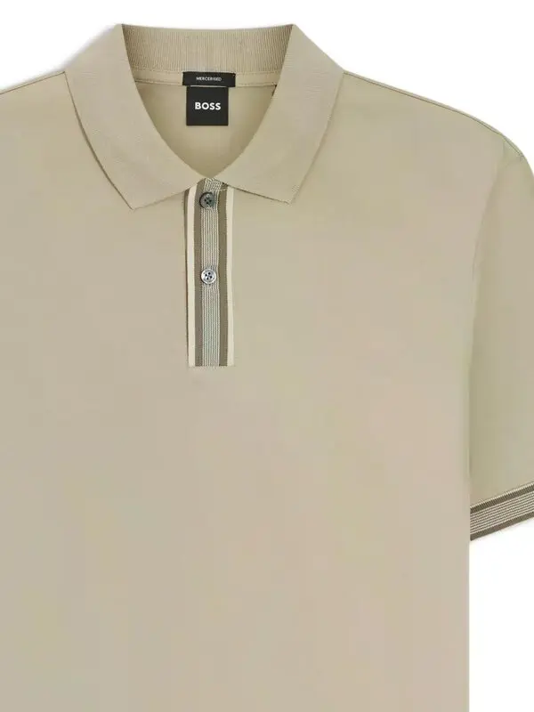 BOSS Striped-detail Cotton Polo Shirt