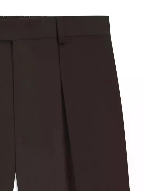 BOSS X Beckham Pleated Front Trousers In Cotton - Brown