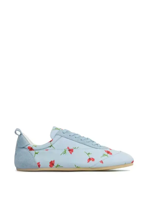 JIL SANDER Floral-print Lace-up Sneakers - Blue