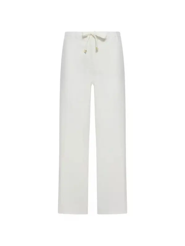 Max Mara Drawstring Palazzo Pants - White