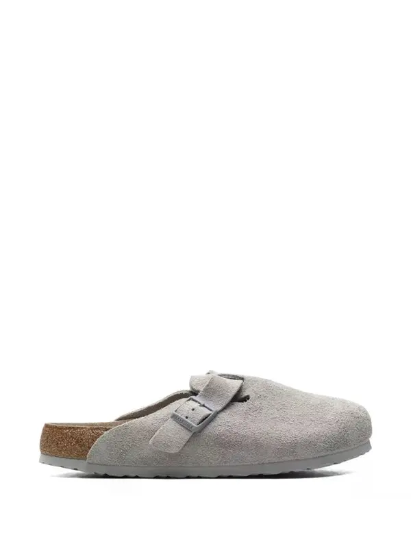 BIRKENSTOCK Boston Soft Footbed Suede Slippers - Neutrals
