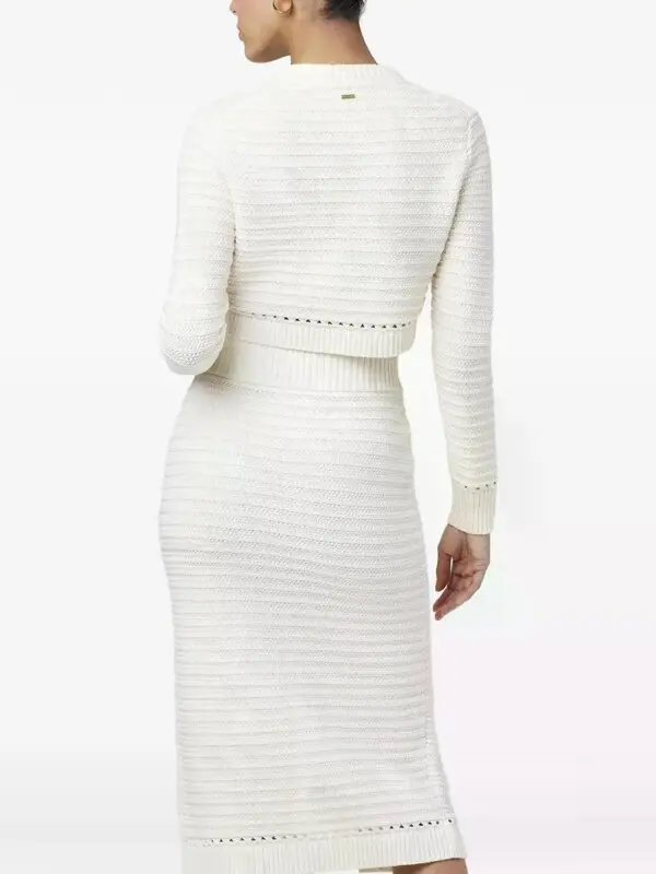 TOCCIN Miller Pointelle Button Cardigan - Neutrals