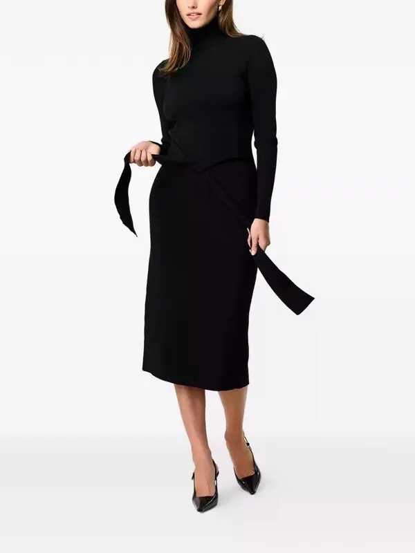 TOCCIN Logan Turtleneck Tie Dress - Black
