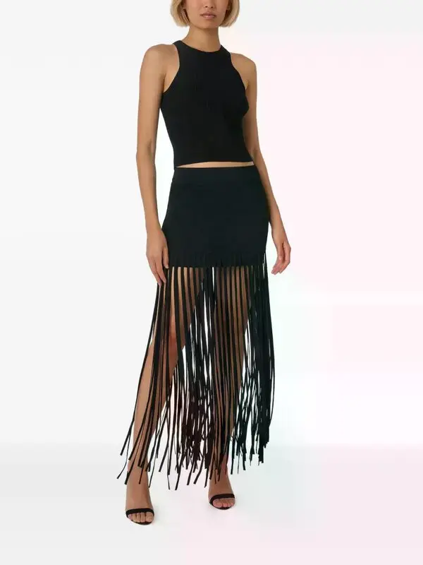 TOCCIN Carlyle Fringe Mini Skirt