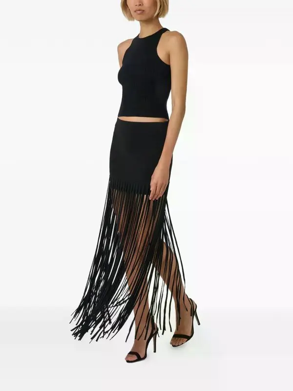 TOCCIN Carlyle Fringe Mini Skirt