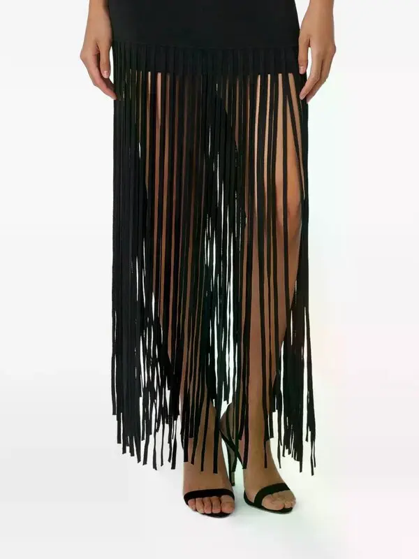 TOCCIN Carlyle Fringe Mini Skirt