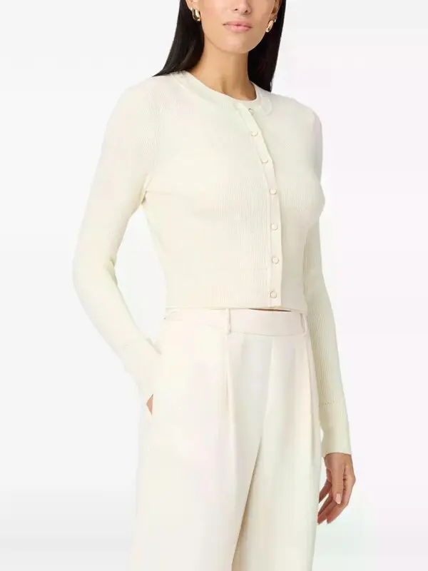 TOCCIN Zoe Ribbed Slim-fit Cardigan - Neutrals