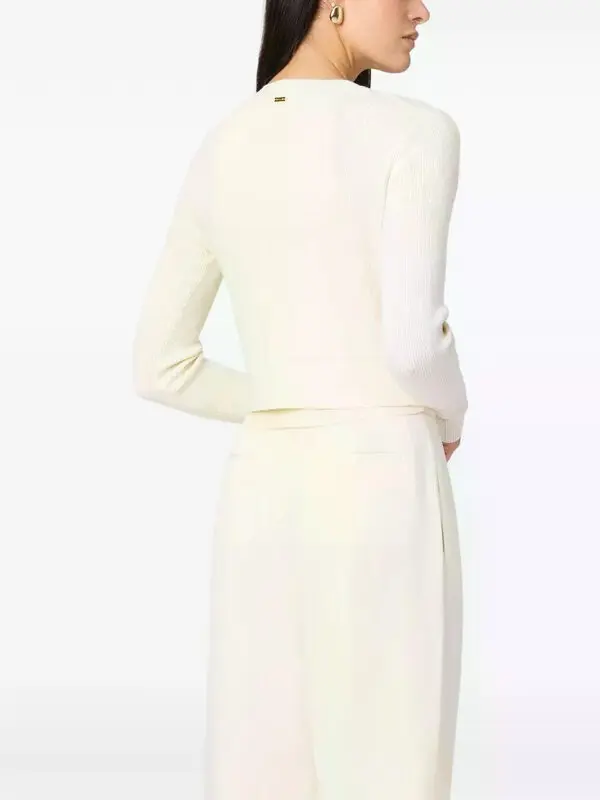 TOCCIN Zoe Ribbed Slim-fit Cardigan - Neutrals