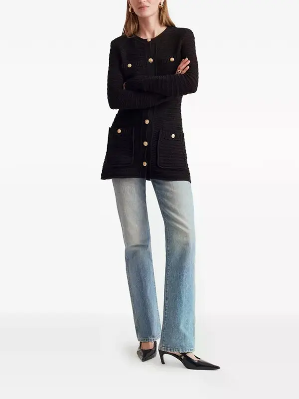 TOCCIN Constance Button Detailed Knit Jacket - Black