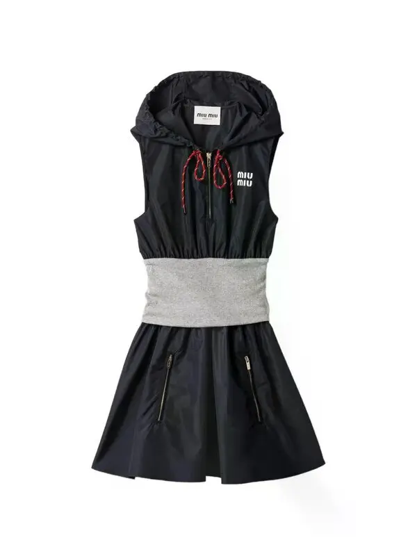 Miu Miu Technical Fabric Flared Dress - Blue