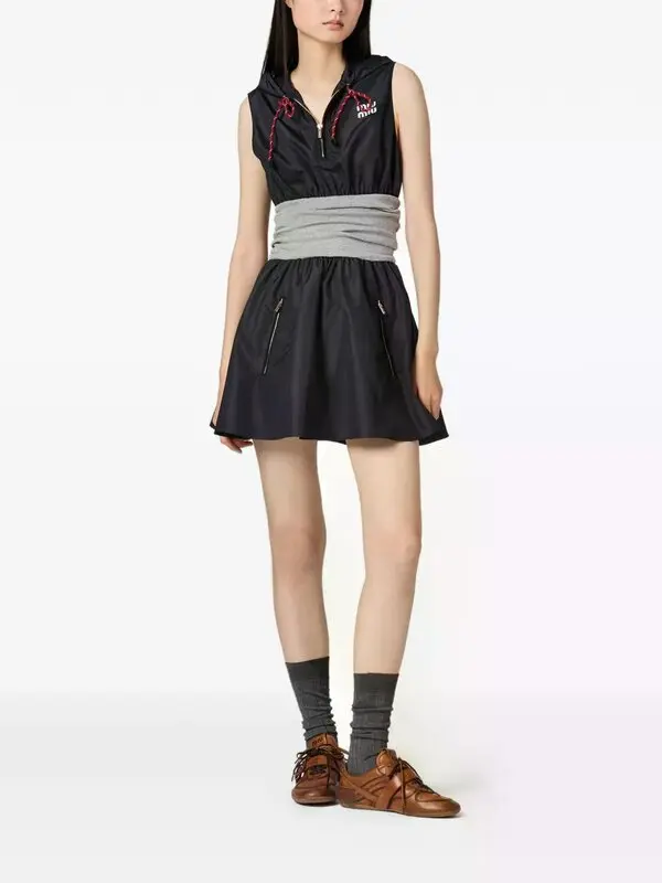 Miu Miu Technical Fabric Flared Dress - Blue