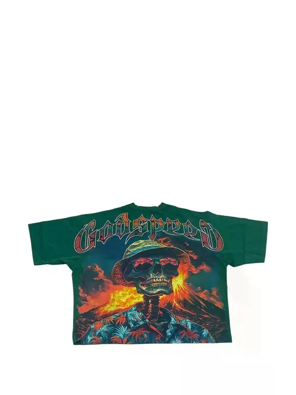 GODSPEED Disaster-graphic T-shirt - Green