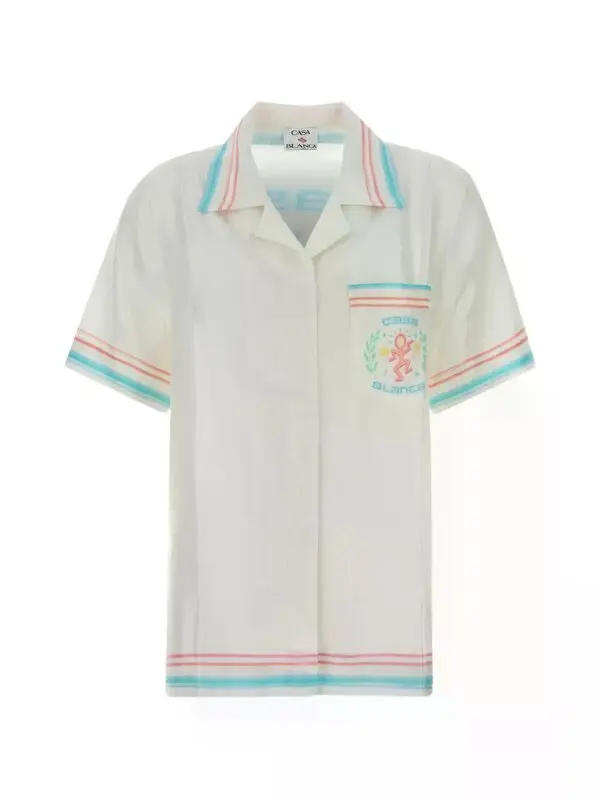 Casablanca Striped-trim Shirt - White