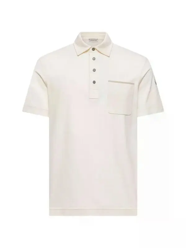 Moncler Cotton Piquet Polo Shirt - White