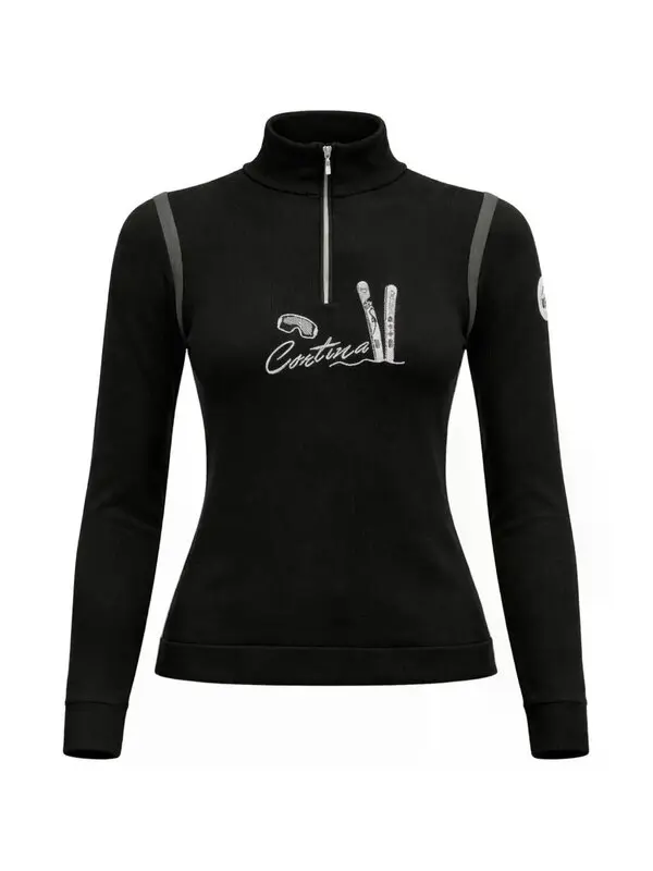 NEWLAND Embroidered Long-sleeve Top - Black