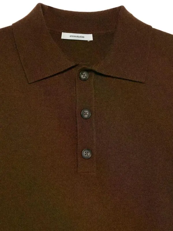ENTIRE STUDIOS Buttoned Short-sleeve Polo Shirt - Brown