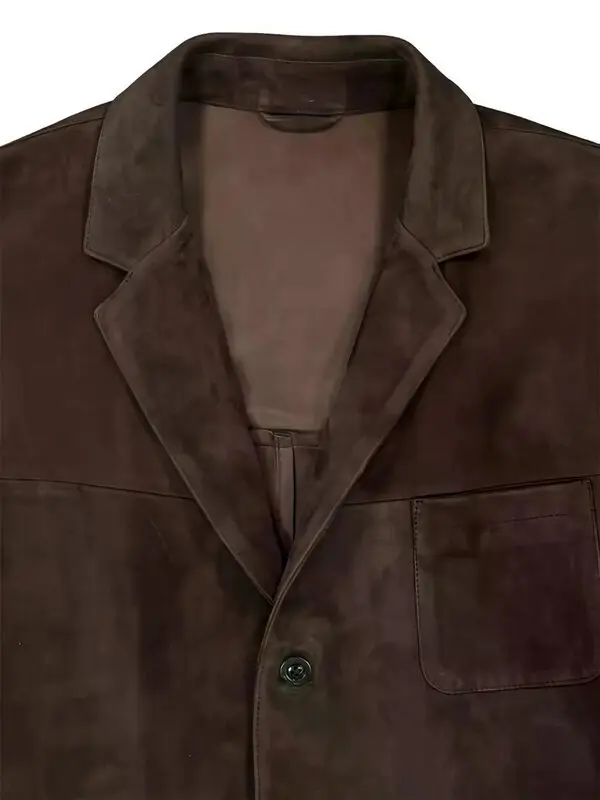 Boglioli Buttoned Leather Jacket - Brown