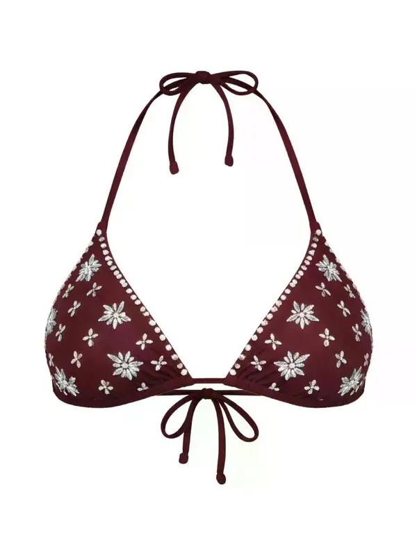 TWINSET Embroidered Triangle-shape Bikini Top - Purple