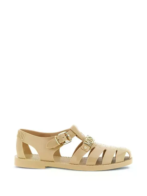 Moschino Buckle Logo-detail Sandals - Neutrals