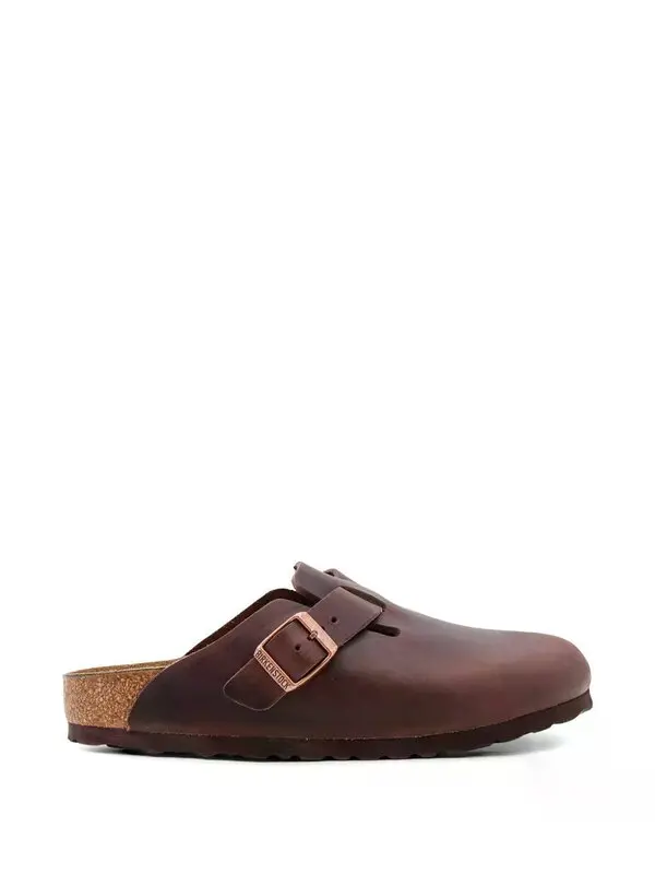 BIRKENSTOCK Boston Leather Mules - Brown