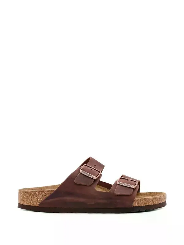 BIRKENSTOCK Arizona Adjustable Strap Leather Sandals - Brown