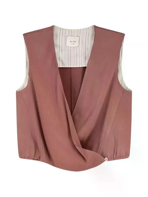 ALYSI V-neck Satin Top - Pink