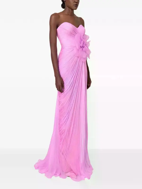 IRIS SERBAN Sisi Floral Strapless Maxi Dress