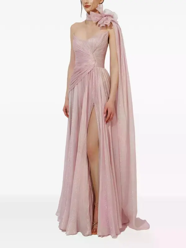 IRIS SERBAN Anette Flower-embellished Maxi Dress