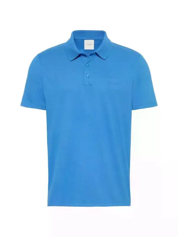Calvin Klein Buttoned Short-sleeve Polo Shirt - Blue