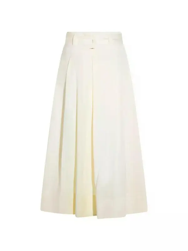 TWINSET Pleated Midi Skirt With Belt - Neutrals