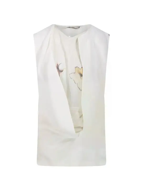Sportmax Floral-print Top - Neutrals