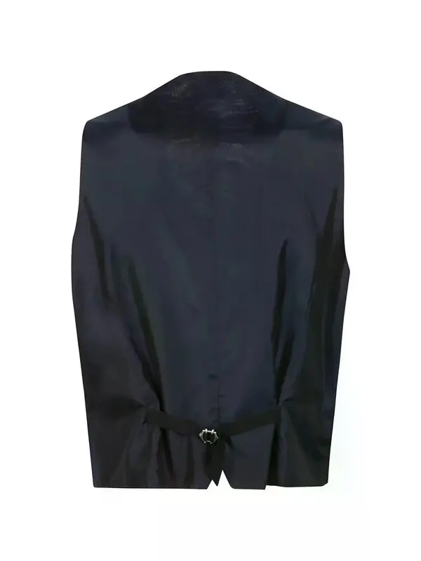 Tagliatore Button Wool Waistcoat - Blue