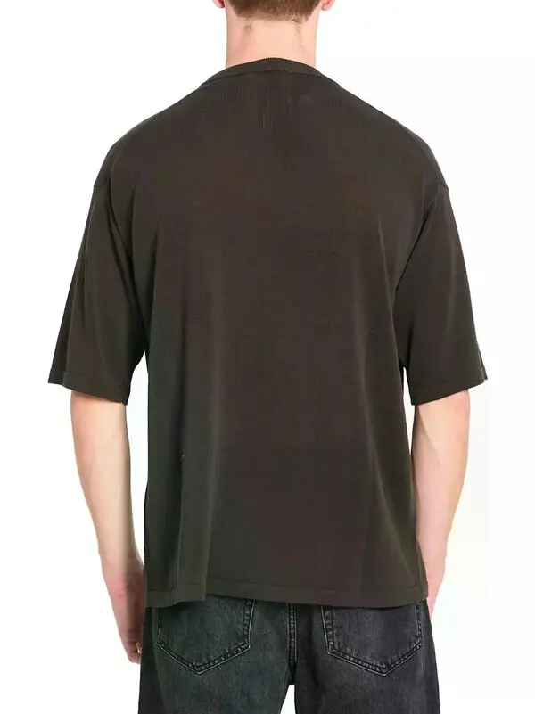 ROBERTO COLLINA Ribbed Crew Neck T-shirt - Brown