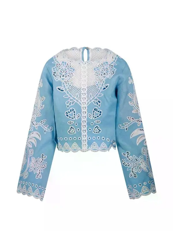 Farm Rio Long-sleeve Cut-out Blouse