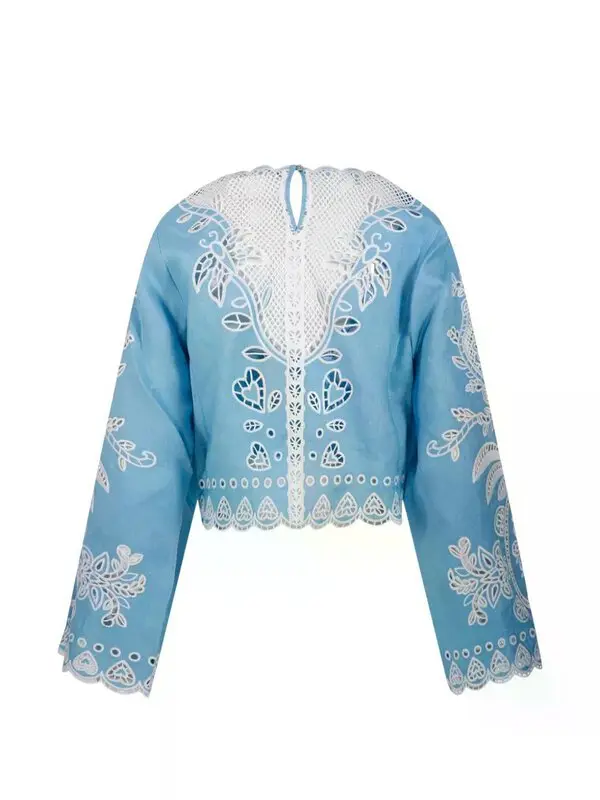 Farm Rio Long-sleeve Cut-out Blouse
