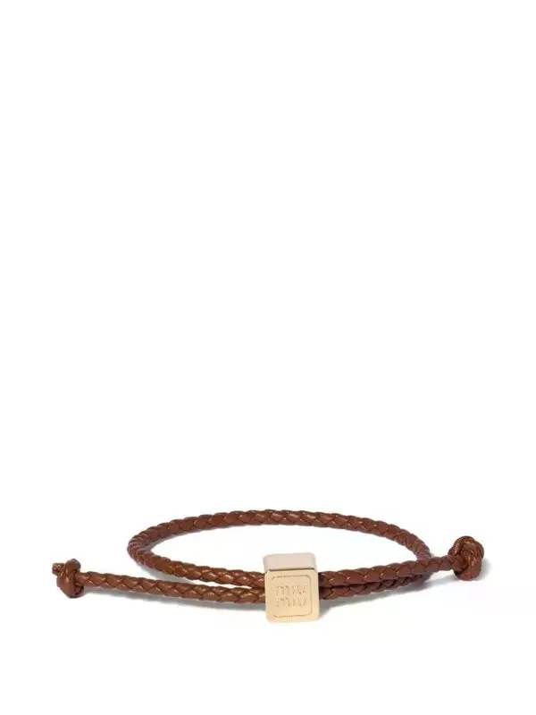 Miu Miu Leather Bracelet - Gold