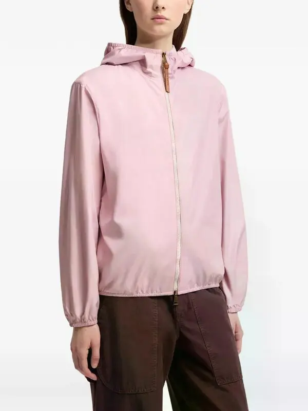 Moncler Hooded Logo-patch Jacket - Pink