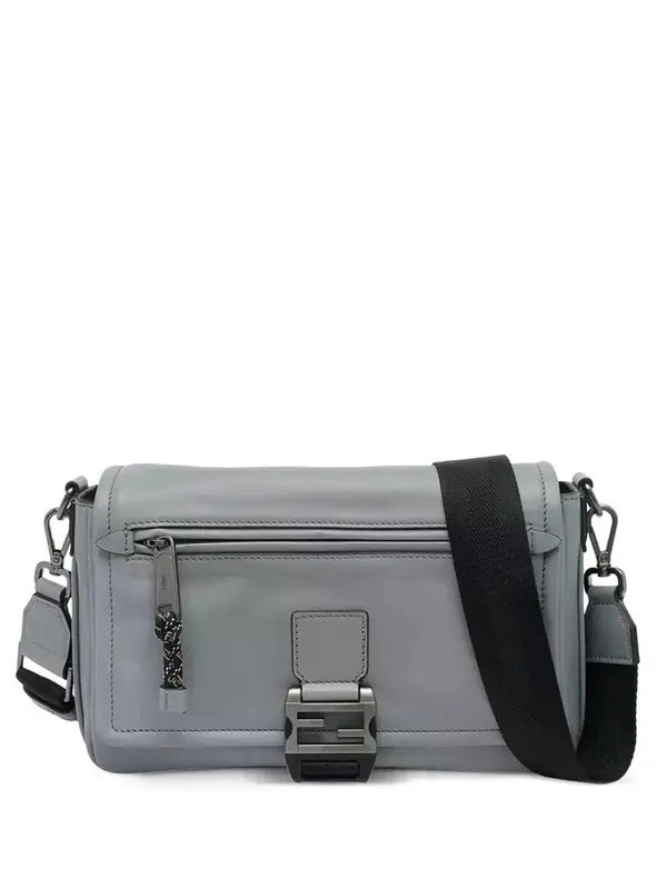 Fendi Flux Calfskin Messenger Bag - Grey