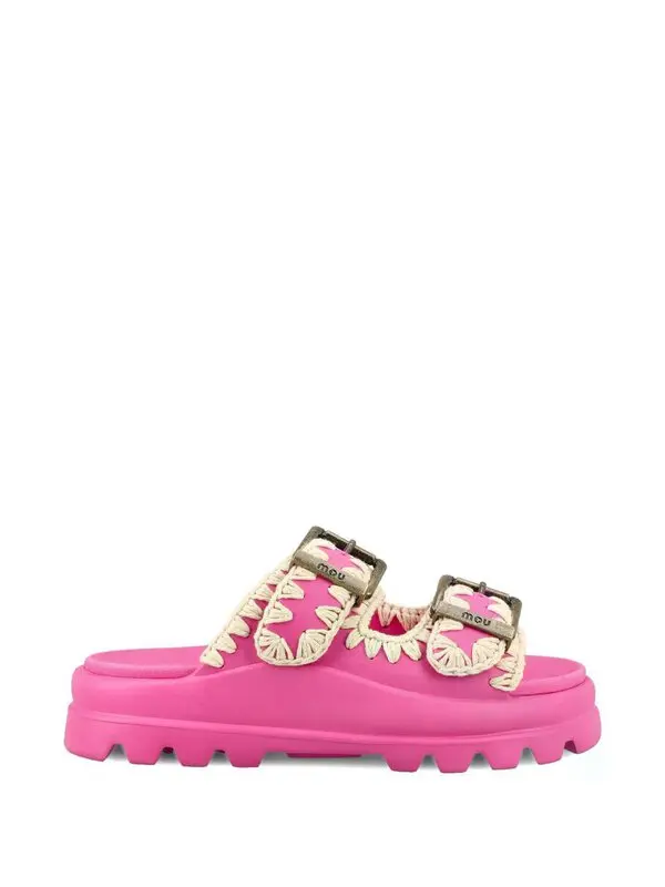 Mou Eva Buckle Sandals - Pink