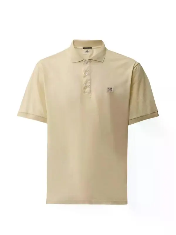 C.P. COMPANY Buttoned Logo-detail Polo Shirt - Yellow
