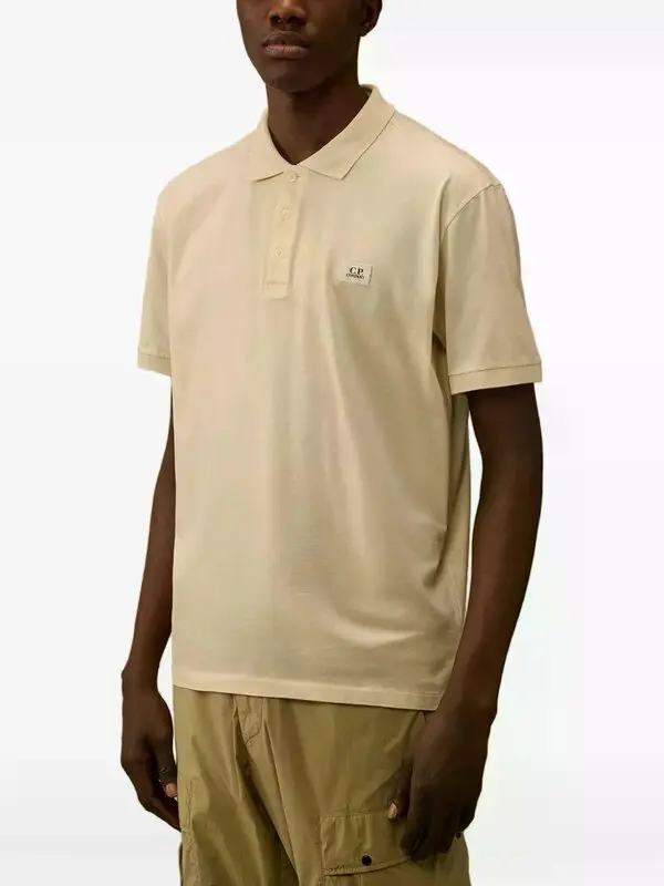 C.P. COMPANY Buttoned Logo-detail Polo Shirt - Yellow