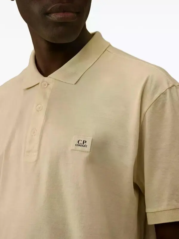 C.P. COMPANY Buttoned Logo-detail Polo Shirt - Yellow